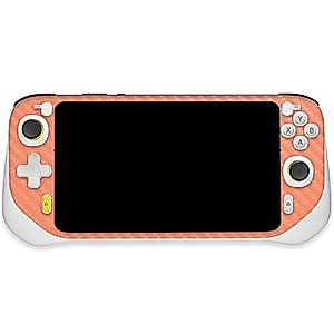 MightySkins Carbon Fiber Skin Compatible with Logitech G Cloud Gaming Handheld - Solid Peach | Protective, Durable Textured Carbon Fiber Finish | Easy to Apply | Made in The USA