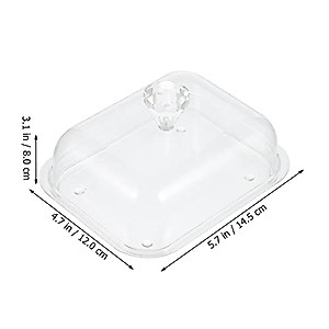 YARNOW Dishes Funny Butter Dish Acrylic Butter Dish with Lid Clear Plastic Butter Keeper Container Cheese Cream Crisper Box Butter Cutter Sealed Storage Box 14. 5x8cm Butter Box Cheesecake