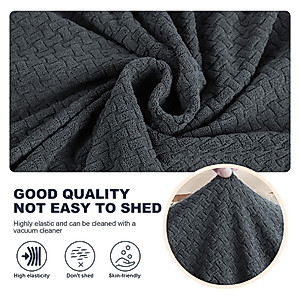 JIVINER 2 Pieces Armchair Covers for Living Room Stretch Chair Slipcovers with 1 Seat Cushion Covers Thick Fitted Couch Cover for Pet Dogs Furniture Protector (Chair, Dark Gray)