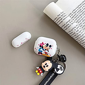OINbxw for Airpods 3nd Generation Case Cover, AirPods 3 Case Personalized Custom with Lanyard Keychain Cartoon Cute Anime Design Series AirpodS 3 Case for Women Girls [Front LED Visible] (Mickey)