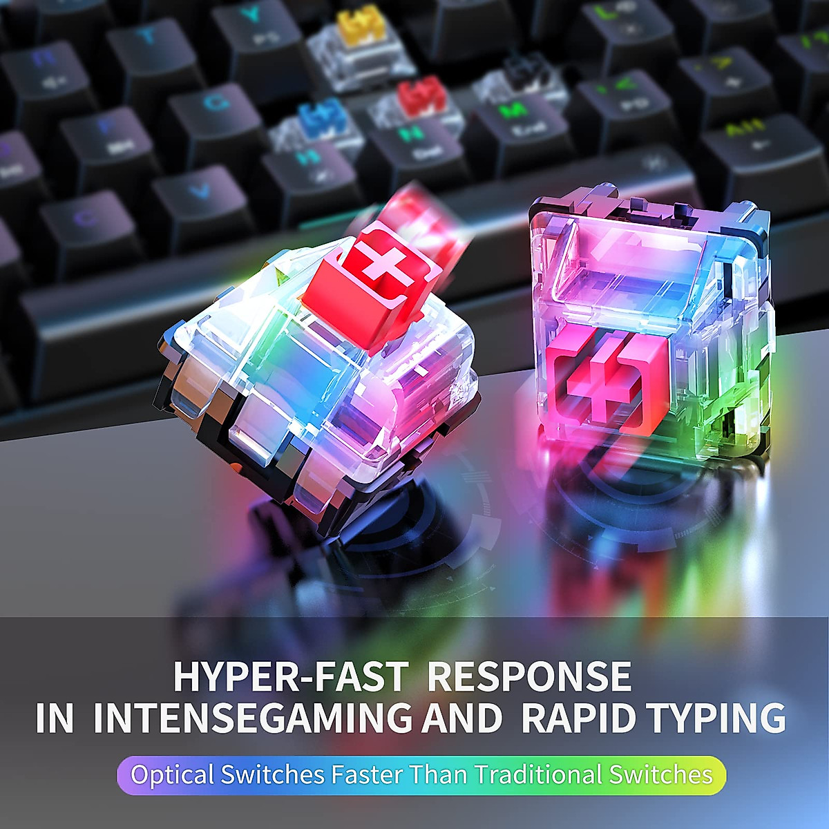 Punkston TH61 60% Mechanical Gaming Keyboard,RGB Backlit Wired Ultra-Compact Mini Mechanical Keyboard Full Keys Programmable Black