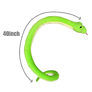 Ice King Bear Lifelike Green Snake Stuffed Animal - Plush Toy (Coiling)