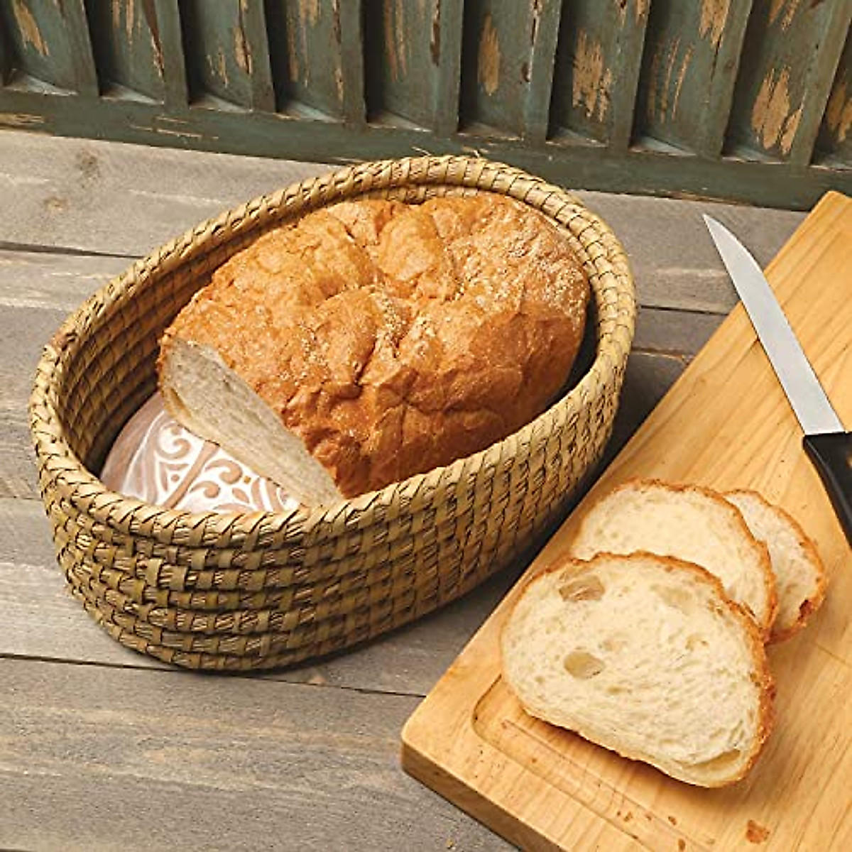 Bread Basket with Warming Stone-Terracotta, Serve Warm Sourdough,Tortilla, Roti, Hot Plate Trivet for Buffet Food Warmer, Banneton, Bread Baker Gift for Bread Maker Women & Men House Warming, New Home