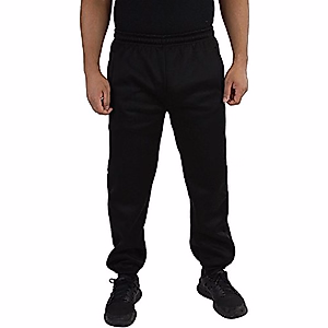 ToBeInStyle MenÆs Fleece Lined Basic Active Sweatpants with Cuffed Ankles - Black - M