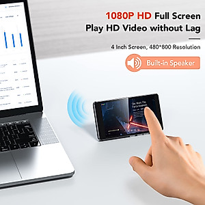 AGPTEK 80GB WiFi MP3 Player with Bluetooth and 5MP Camera, 4 inch Touch Screen MP4 Player Lossless Music Player, Support APPs, Spotify, Browser, Black