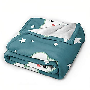 Pindola Funny Teeth Throw Blanket Warm Lightweight Soft Cozy Warm Home Decoration 50"x40"