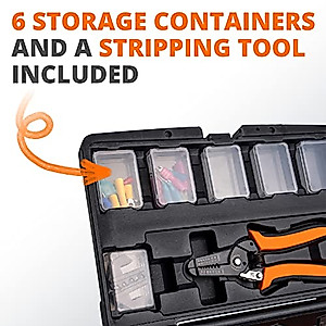 Wirefy Crimping Tool Set 8 PCS - Ratcheting Wire Crimper - Heat Shrink, Non-Insulated, Open Barrel, Flag, Ferrule Connectors