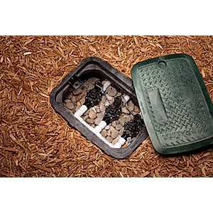 Rain Bird VBREC12 Rectangular Sprinkler Valve Box, Black with Green Lid, 12" High