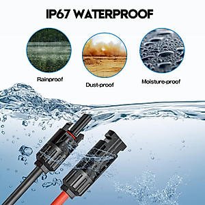 Solar Connectors Y Branch Solar Panel Connector, Solar Cable, Wire Plug Tool Kit for Solar Panel(M/FF+F/MM)