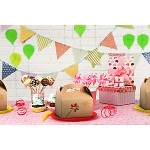 ValBox Treat Boxes 30 Pack Brown Kraft Paper Gable Gift Boxes - Goodies Favor Box for Kids' Birthday Party, Wedding, Baby Shower, 6.2 x 3.5 x 3.5 Inches