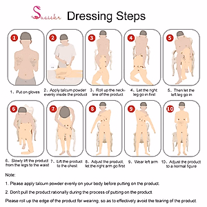 SUAISKR Male to Female Bodysuit with Breast Forms for crossdressers Drag Queen Breastplate shemale fake boobs Transgender (D Cup cotton Insert Suit, Ivory)