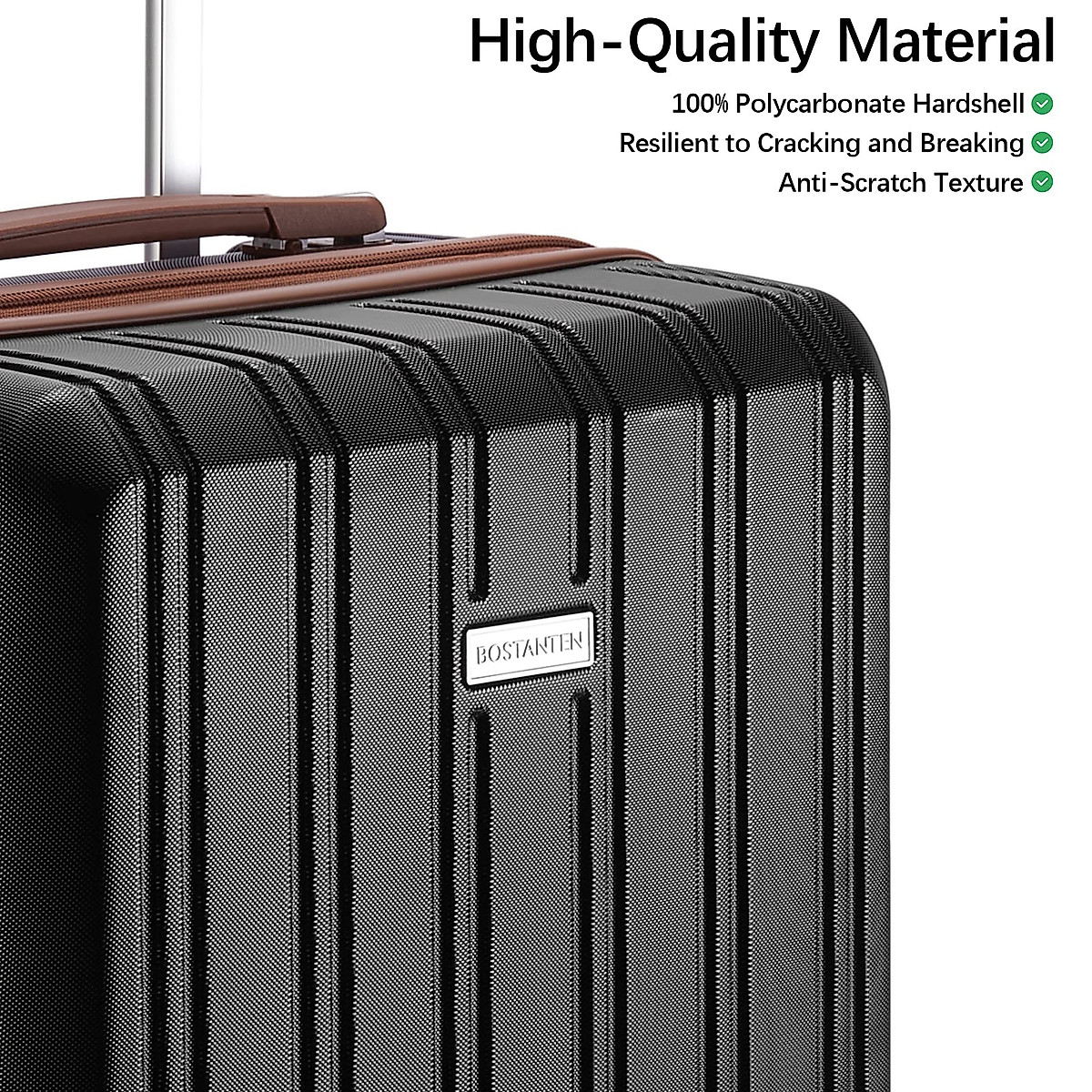 BOSTANTEN 20 inch Carry On Luggage Airline Approved ＆ Genuine Leather 15.6 inch Laptop Backpack Casual Backpack Travel Bag