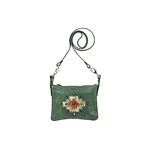 American West Womens Navajo Soul Trail Rider Crossbody/Hip Bag (Turquoise)