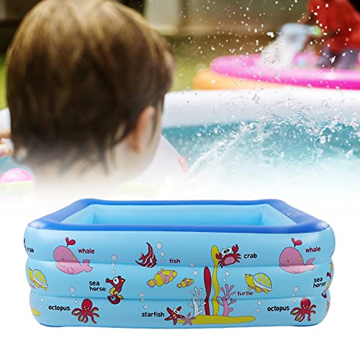 Rectangular Inflatable Pool PVC Inflatable Lounge Above Ground Family Swim Center for Summer Outdoor Backyard, Garden