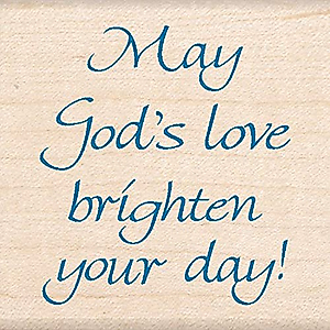 EK Success Inkadinkado ''God's Love'' Religious Inspirational Quote Wood Stamp for Card Decorating, 2'' W x 2.5'' L
