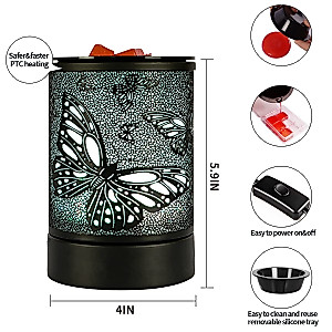 Enaroma Butterfly Black Electric Fragrance Wax Melts Warmer Oil Melter Scented Tart Burner for Home Decor