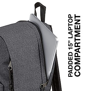 Eastpak Back to Work Backpack - Bag for School, Laptop, Travel, Work, or Bookbag - Black Denim