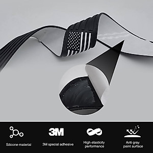 Fogfar 1 PC Car Trunk Anti-Scratch Strip, 35.43" x 2.75" PVC American Flag Black Edge Three-Dimensional Printed Protective Sticker, Self-Adhesive Decorative Accessories, for Cars, SUVs (Black)