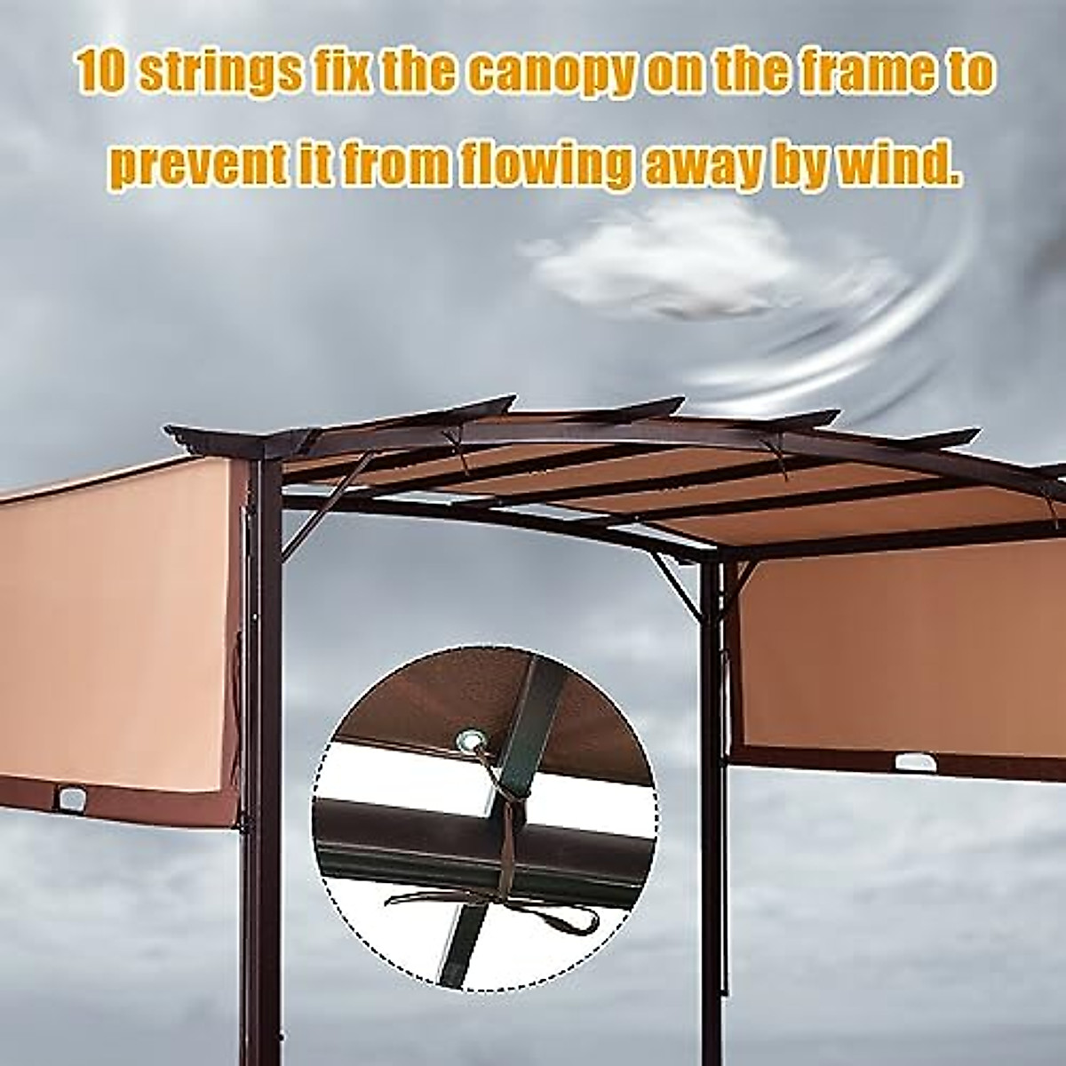 BBQ Gazebo Canopy 12' x 9' Pergola Kit Metal Frame Gazebo &Canopy Cover Patio Furniture Shelter Grill Gazebo Shelter for Patio, Garden