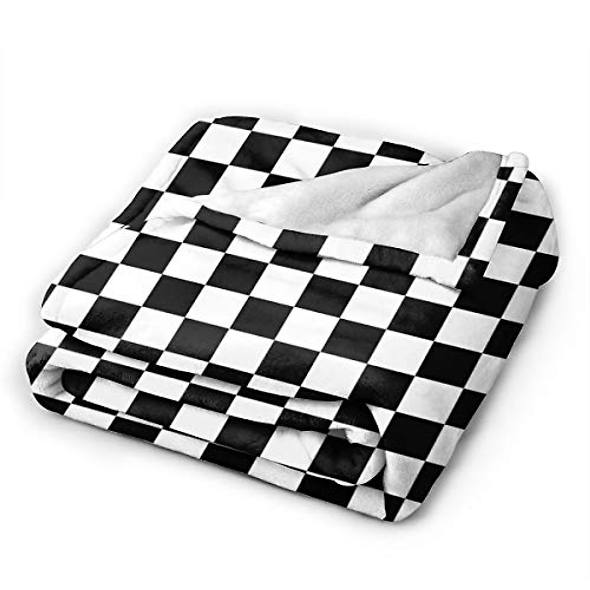 JASMODER Fall Throw Blanket Black White Race Checkered Flag Soft Microfiber Lightweight Cozy Warm Blankets & Throws for Couch Bedroom Living Room