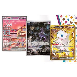 Pokemon 151 Ultra Premiem Collection Promo Card Set - Mew Ex - Mewtwo - Black Star Promo SVP 053 - SVP 052 - Mew ex Metal Card