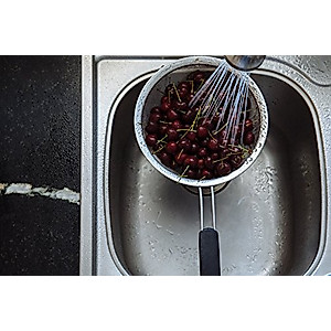 LiveFresh Large Stainless Steel Fine Mesh Strainer with Reinforced Frame and Sturdy Rubber Handle Grip - Designed for Chefs and Commercial Kitchens & Perfect for Your Home - 9 Inch / 23 cm Diameter