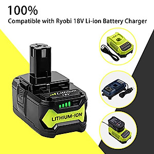 Upgrade 18V 6.0Ah P108 P102 Battery Replacement for Ryobi 18 Volt Battery Lithium Compatible with Ryobi Battery 18v Lithium P102 P103 P104 P105 P107 P109 P122 Ryobi System Cordless Power Drill Tool