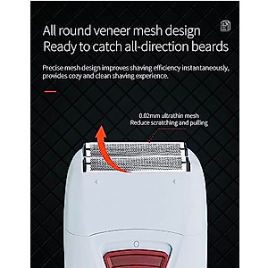 Electric Shaver Titanium Double pro Foil Metal Tool Head 4D Smooth Precision Shaver For Mens Womens Cordless Stubble Close Shave Trimmer Bald Head Barber Travel Size Razor For Head Face Beard Washable