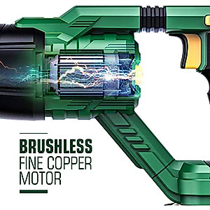 POPOMAN Cordless Brushless Reciprocating Saw, with 20V 4.0Ah Battery, 1-1/8"(28mm) Stroke Length, 0-2500 SPM Variable Speed, 2 Blades for Metal & Wood Cutting, Tree Trimming- MTW200B