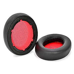 Replacement Earpads Cushions for Anker Soundcore Life Q10/Q10 BT Headphones,Protein Skin Memory Foam Soundcore Life Q10 Earpads Cushions(Black Red)