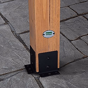 Backyard Discovery Kingsport 20' x 12' Cedar Wood Outdoor Carport Garage with Heavy-Duty Galvanized Steel Slope Roof, Snow Support, Wind Resistance, PowerPort, Shelter to Protect Cars, Boats, Trucks