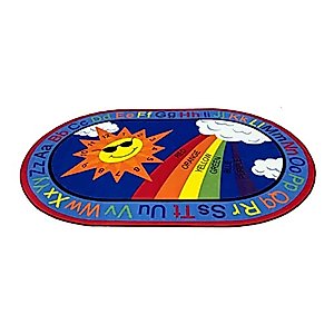 KidCarpet.com Sky's The Limit Classroom Rug, 4' x 6' Oval