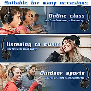 Amylove 48 Pack Classroom Headphones Bulk Students Headphones with Microphone Kids Earphones for School, Adjustable Over Ear Headphones Set Earbuds Wire Headphones for School Students Kids (Black)