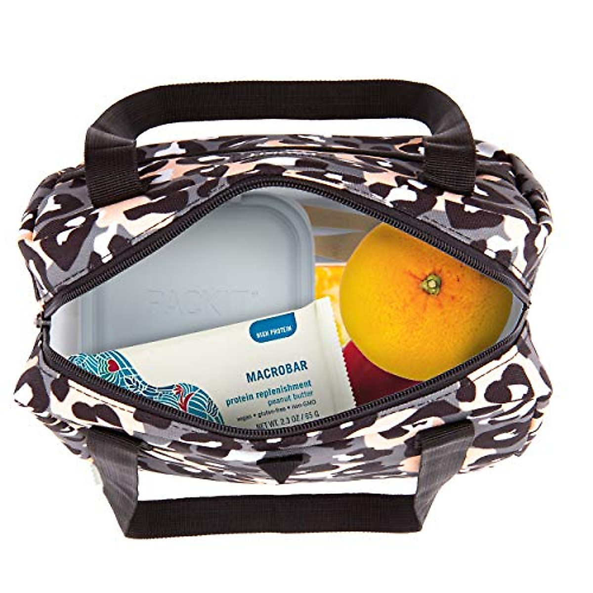 PackIt Freezable Hampton Lunch Bag, Wild Leopard Gray, Built with EcoFreeze Technology, Collapsible, Reusable, Zip Closure with Front Pocket and Shoulder Straps, Perfect for Tweens and Adults