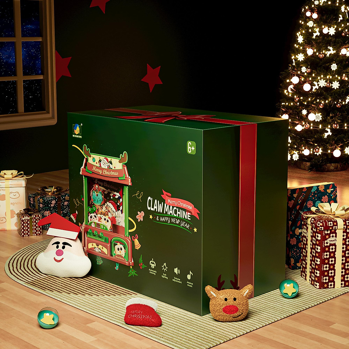 DOLIVE Claw Machine for Kids, Electronic Arcade Game Machine with Music, Green Mini Vending Machine, for Girls Age 4 5 6 7 8 9 10+