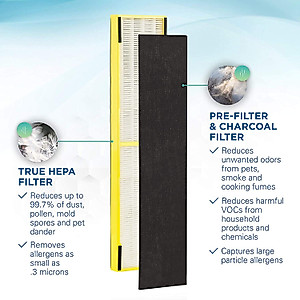 GermGuardian Air Purifier Filter FLT5000 Genuine HEPA Replacement Filter with Guardian Technologies GermGuardian Air Purifier GENUINE Carbon Filter 4-Pack