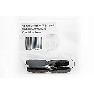 Knotty Floss Refills of Bamboo Activated Charcoal No Knot Floss with Grapefruit Seed Extract - Eco-friendly Vegan - 4 Refill Packs