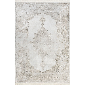 nuLOOM Cantrell Faded Transitional Fringe Area Rug, 9x12, Ivory