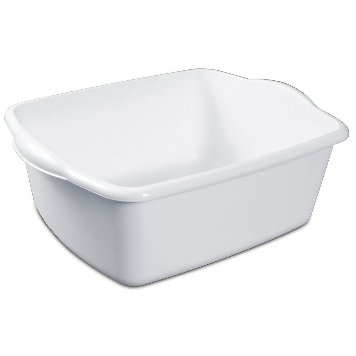 STERILITE Plastic Rectangular Dish Pan, White, Pack of 6