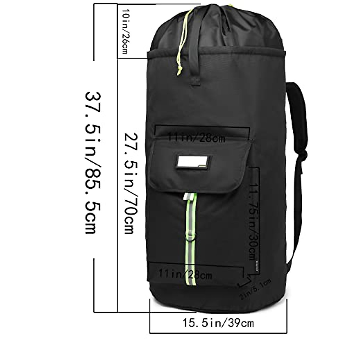 SUOVOCK laundry bag backpack, extra-large heavy duty laundry bags, laundry backpack for college students, with drawstring closure(Black Laundry Backpack Bag)