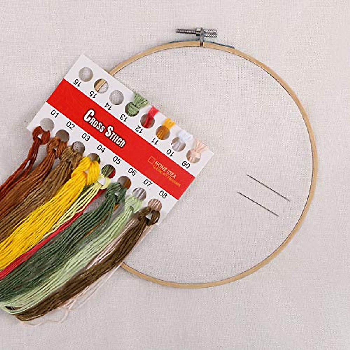 Linen Needlework Fabric, BENBO 6Pcs Assorted Colors Linen Embroidery Fabric Cross Stitch Cloth for Garments Crafts, Upholstery Flower Pot Decoration and Tablecloth, 19.7 x 19.7In