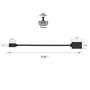 Micro HDMI to HDMI Adapter, 4K Mirco HDMI Male to HDMI Female Cable(Type D to Type A), Support 1080P 3D, for GoPro Hero8/7/6/5, Raspberry pi 4, Sony 6300, Nikon/Canon, Yoga 3 and Other Action Camera