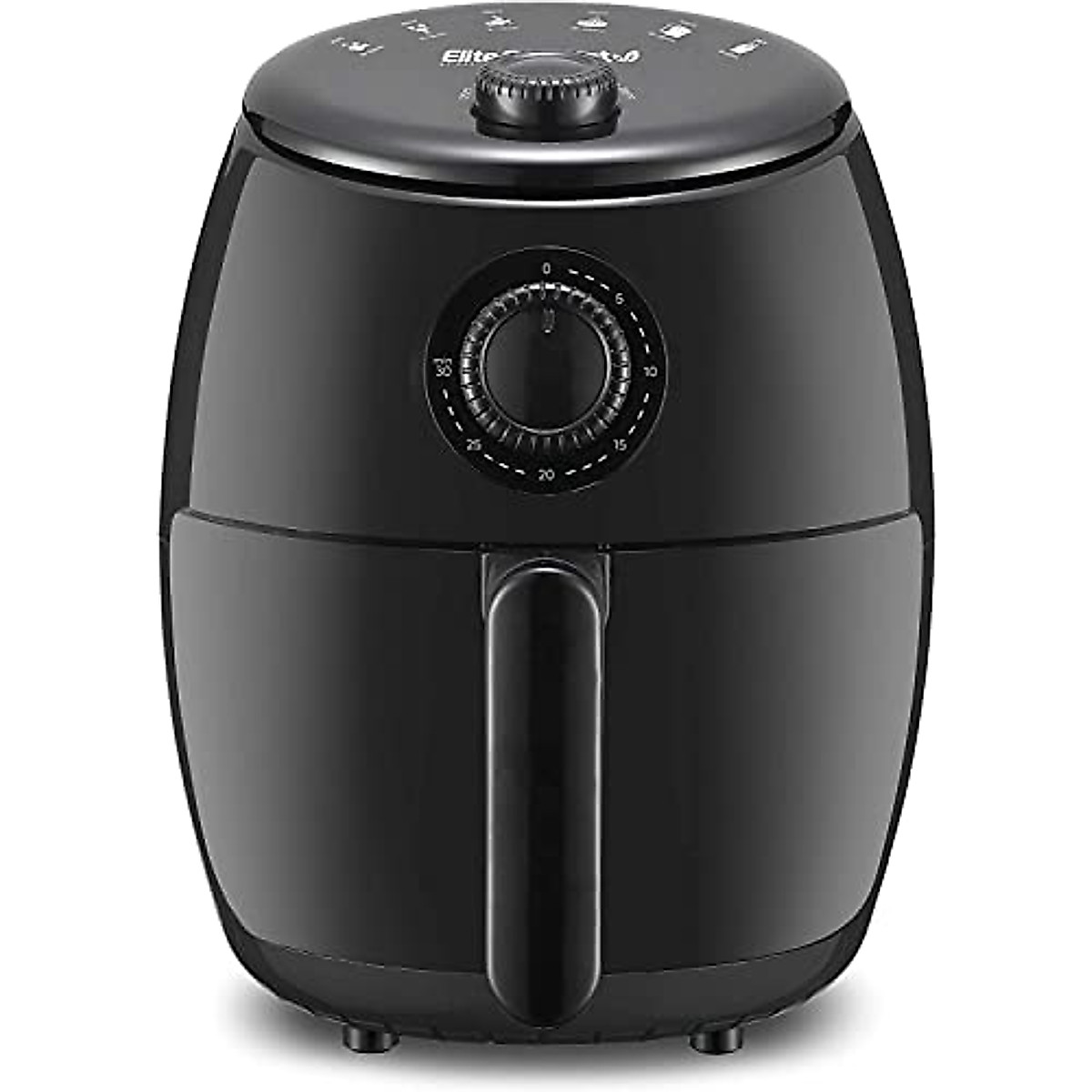 Elite Gourmet EAF-0201 Personal 2.1 Qt. Compact Space Saving Electric Hot Air Fryer Oil-Less Healthy Cooker, Timer & Temperature Controls, 1000W