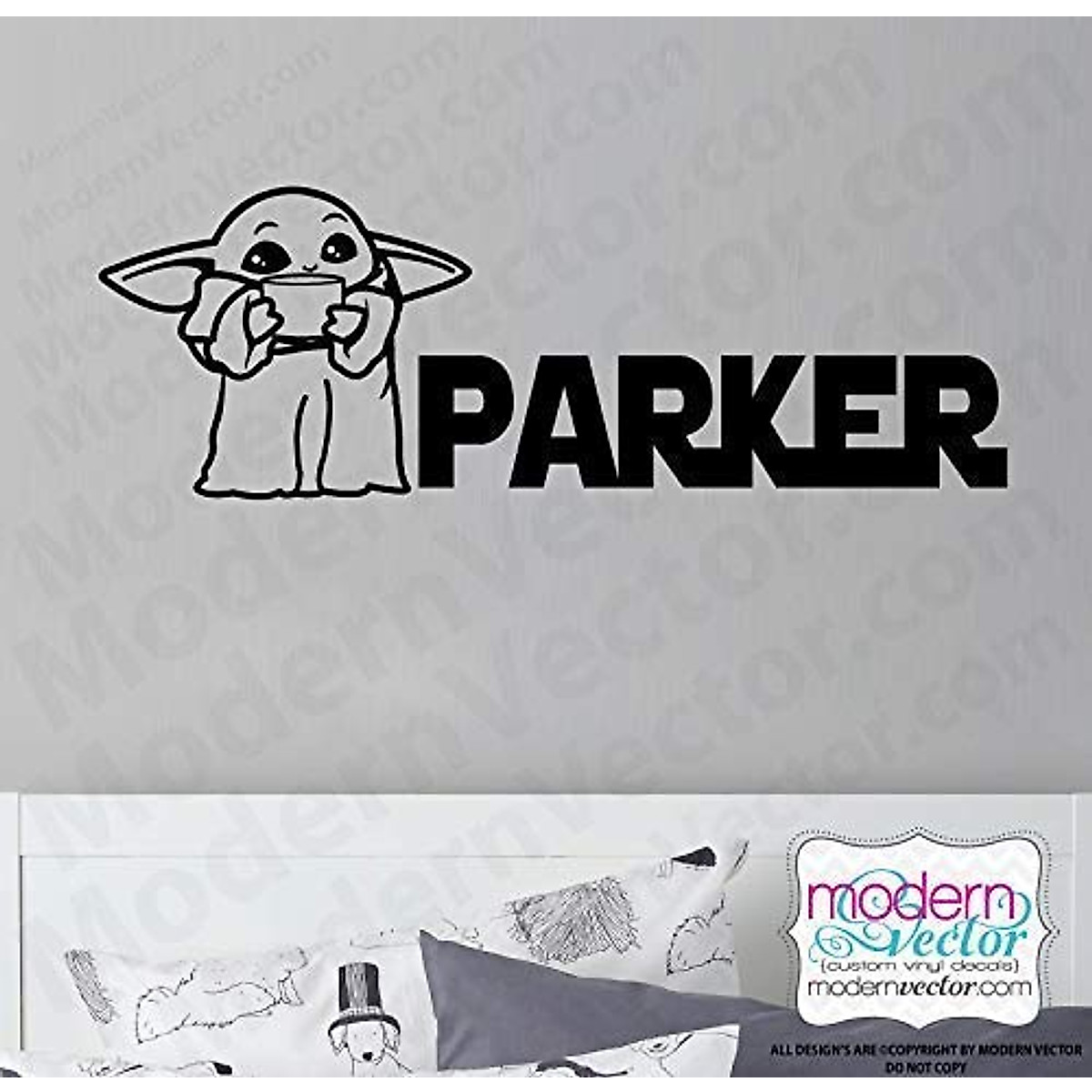 Baby Space Creature Personalized Name Vinyl Wall Decal