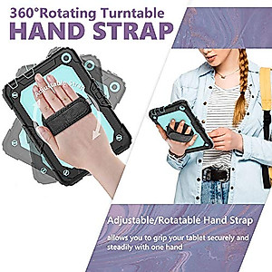 Case for Kindle Fire HD 8/HD 8 Plus Tablet 10th Generation 2020 | Herize Heavy Duty Fire Hd 8 Case W/Screen Protector 360 Rotating Stand Hand Strap Shoulder Strap for Amazon Kindle Fire 8 Inch Tablet