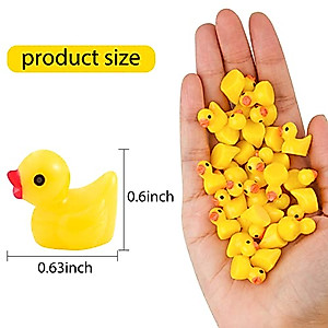 KUUQA 70 Pieces Tiny Ducks Mini Resin Ducks Miniature Duck Figures Ornament for Craft, Dollhouse, Slime, Home Decorations（Yellow）