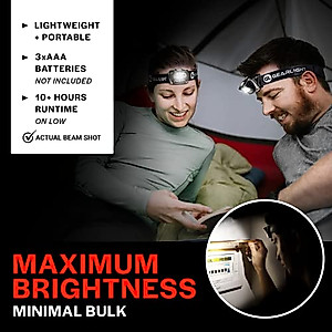 GearLight LED Head Lamp - Pack of 2 Outdoor Flashlight Headlamps w/Adjustable Headband for Adults and Kids - Hiking & Camping Gear Essentials - S500