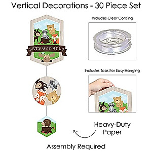 Big Dot of Happiness Woodland Creatures - Baby Shower or Birthday Party DIY Dangler Backdrop - Hanging Vertical Decorations - 30 Pieces