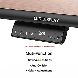 Velosan Standing Desk Frame, Electric Stand Up Desk Frame, Height Adjustable Electric Standing Desk Frame with LCD Touch Screen, Adjustable Height Desk Frame for Home & Office Table (Frame Only)