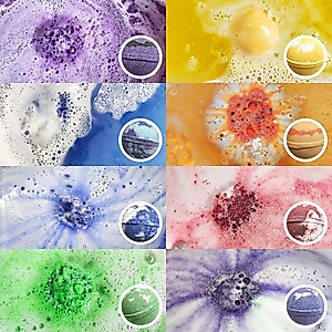 Chakra Healing Gemstones Bath Bombs. 15 Essential Oil Bath Bombs. Real Chakra Stones Bath Bombs for Adults. Perfect for Yoga Lovers. Meditation, Balancing, Positive Energy, Sleep, Reiki & Yoga Lovers